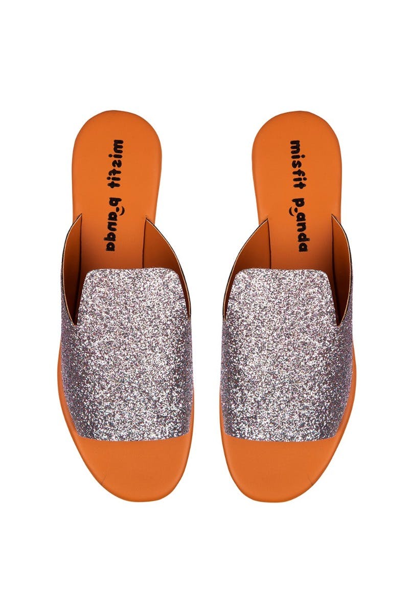 Get Silver Shimmer Broad Belt Slides at ₹ 2299 | LBB Shop