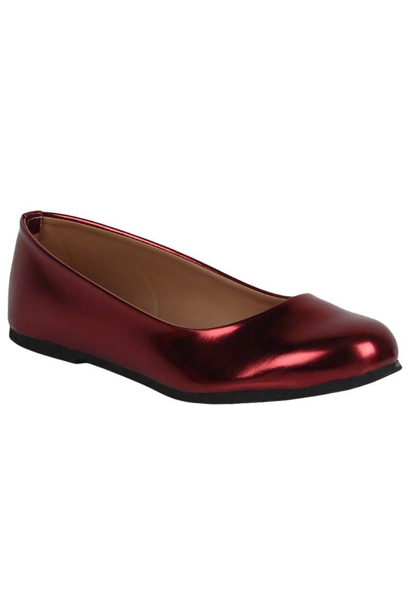 Get Metallic Cherry Red Ballet Flats at ₹ 799 | LBB Shop