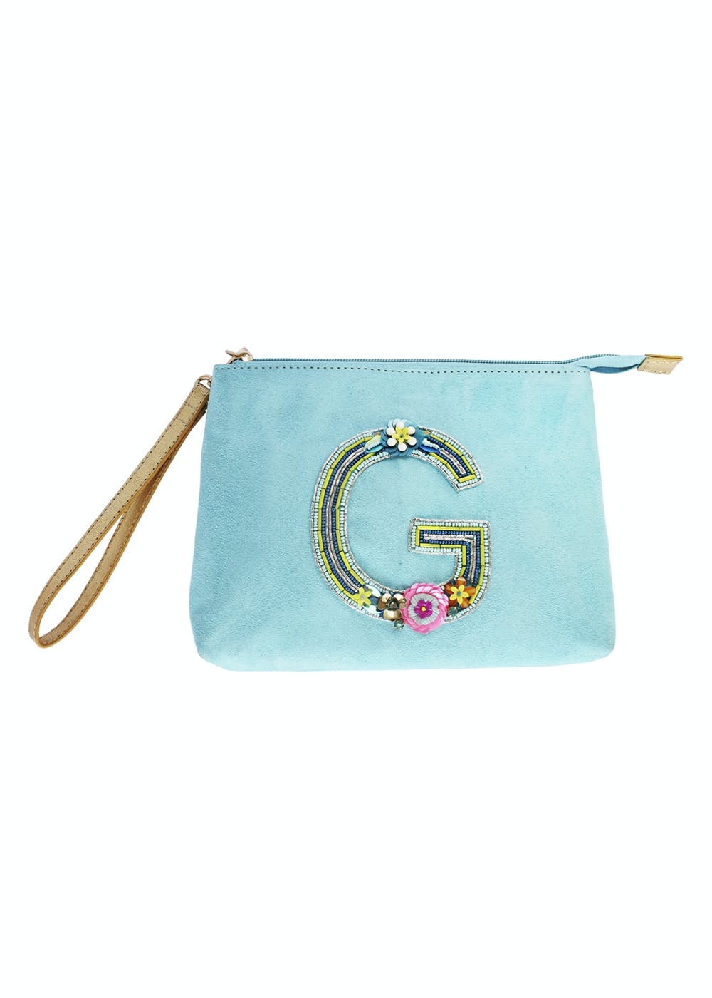Get Floral & Monogram "G" Embellished Solid Pouch at ₹ 1650 | LBB Shop