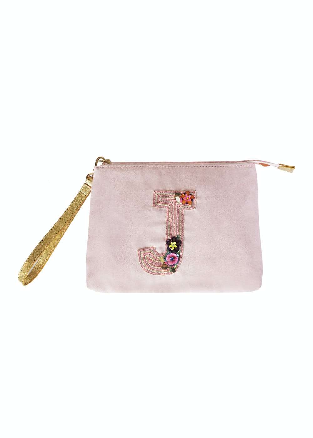 Get Floral & Monogram "J" Embellished Solid Pouch at ₹ 1650 | LBB Shop
