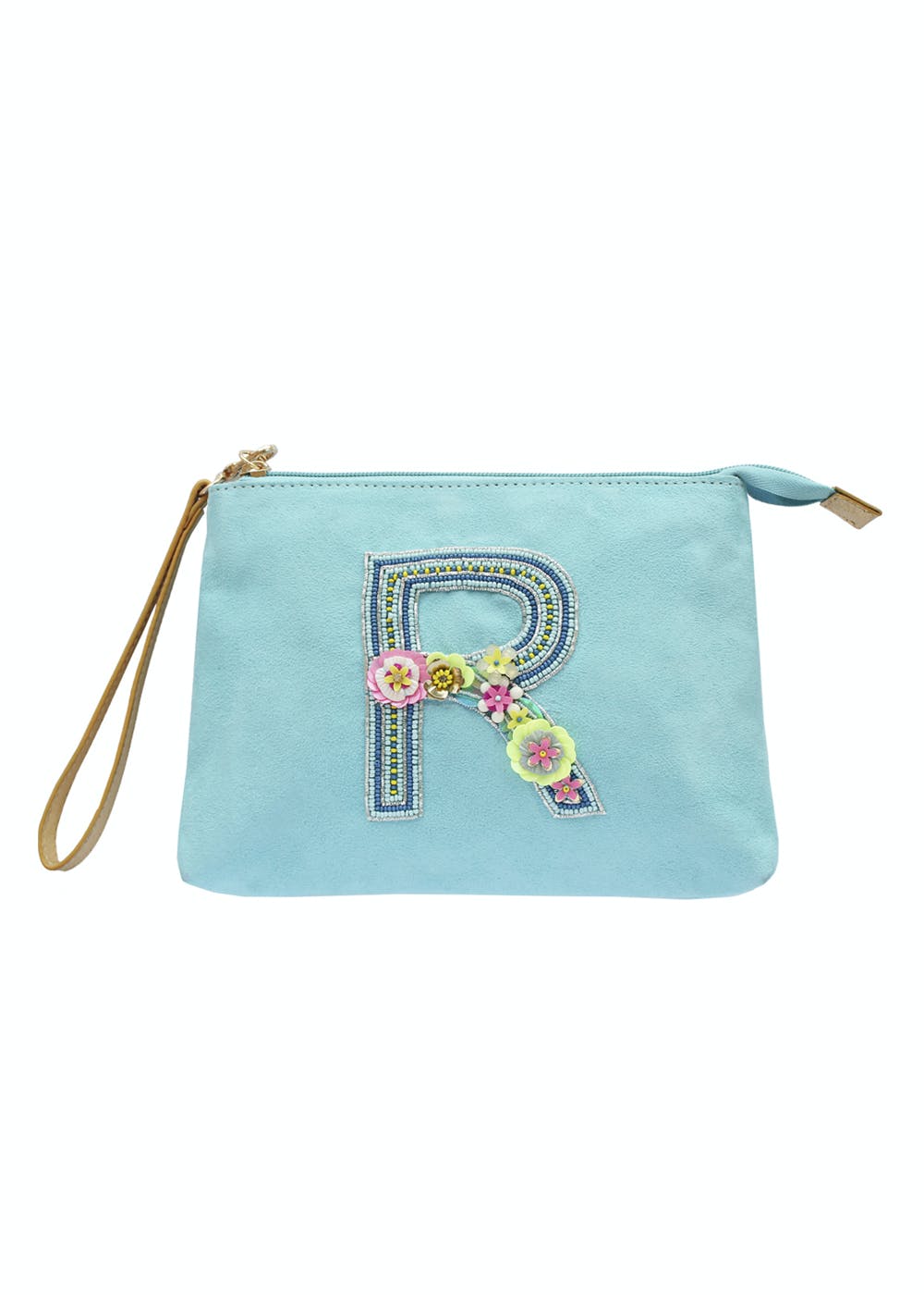 Get Floral & Monogram "R" Embellished Solid Pouch at ₹ 1650 | LBB Shop