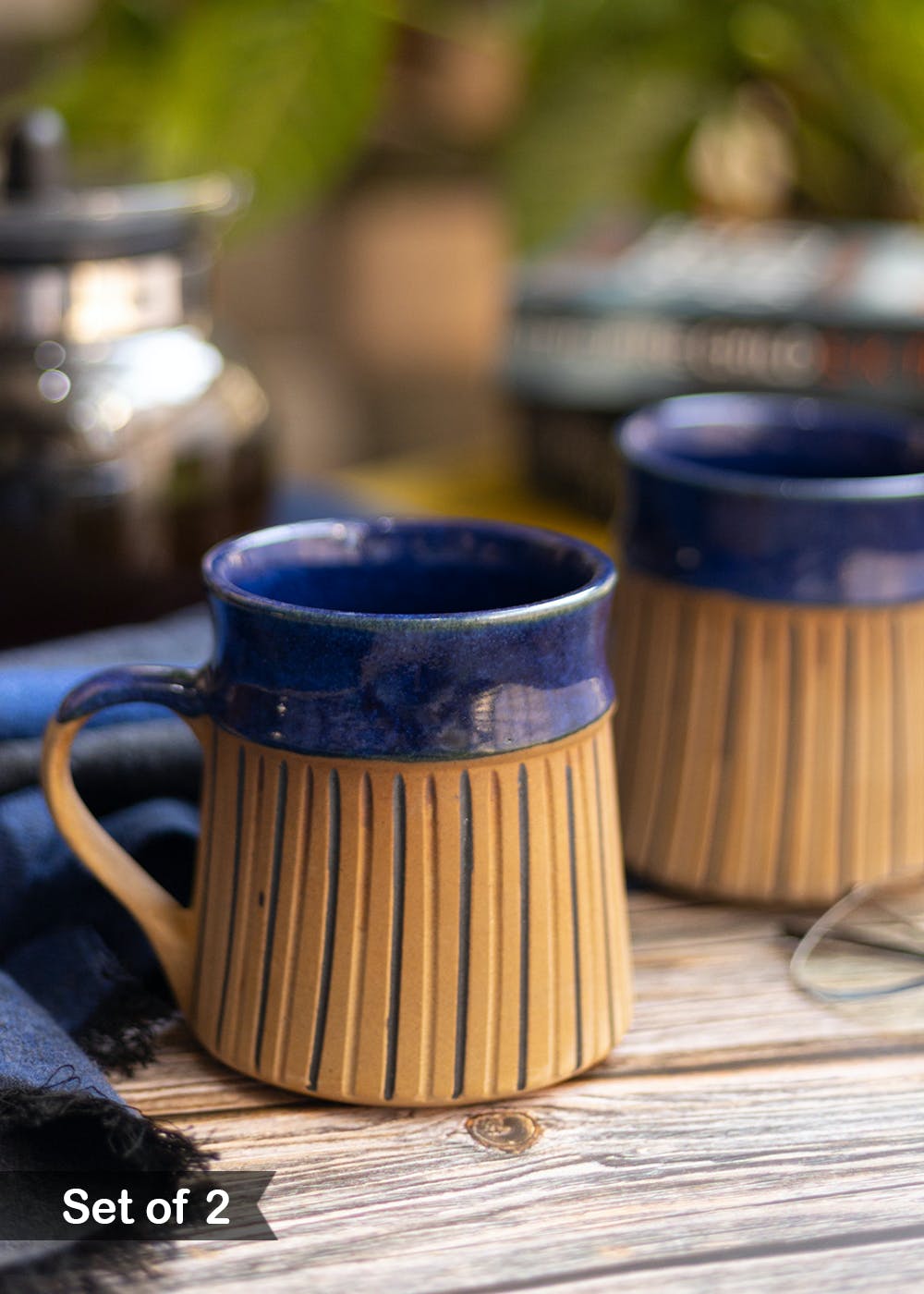 Get Ceramic Handpainted Brown Shaded Mugs - Set of 2 at ₹ 499 | LBB Shop