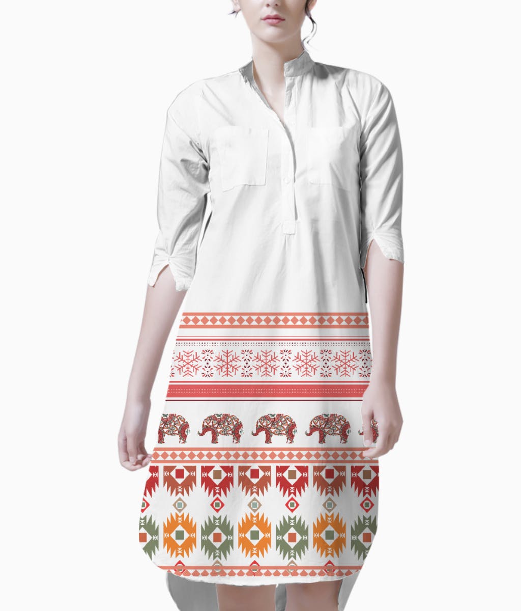 Get Aztec Elephant High-Low Tunic at ₹ 1399 | LBB Shop