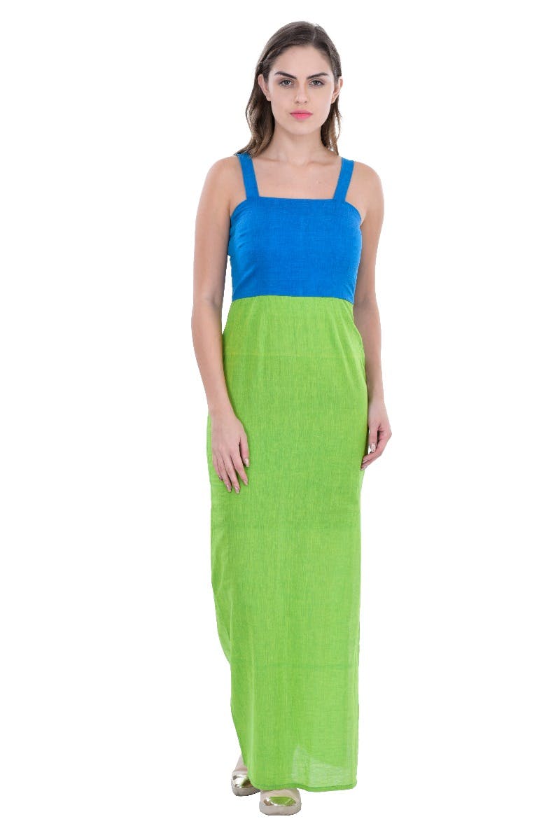 Get Half And Half Sleeveless Maxi Dress At ₹ 2000 Lbb Shop