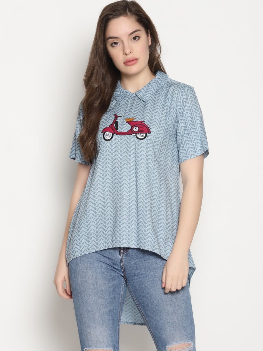 Get Blue Chevron Scooter Top at ₹ 999 | LBB Shop