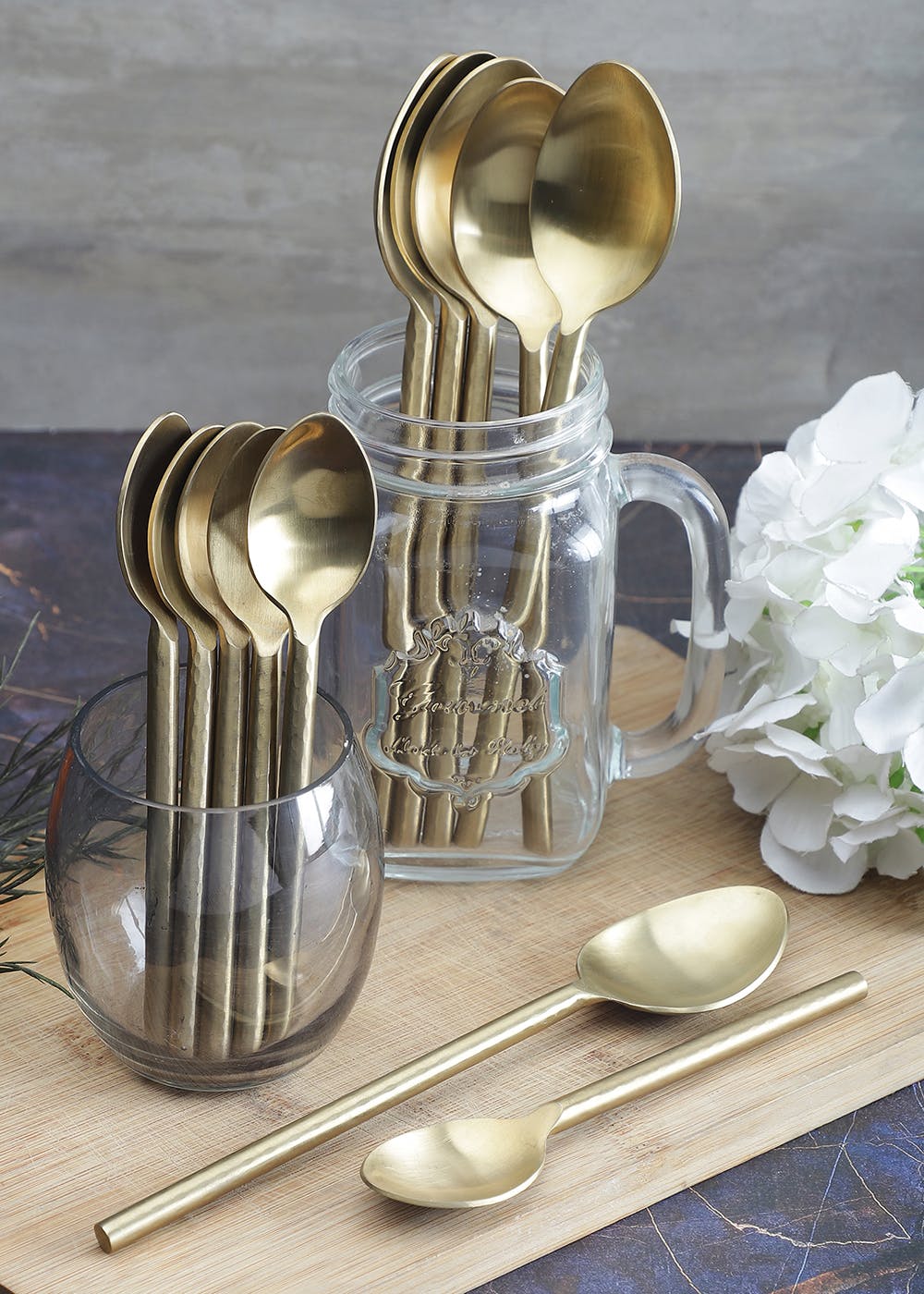 Get Imperial Matt Gold Stainless Steel Spoons Set Of Twelve at ₹ 3199 ...