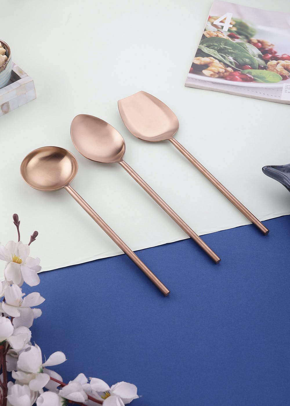 Get Rose Gold Stainless Steel Serving Spoons Set Of Three at ₹ 1350 ...