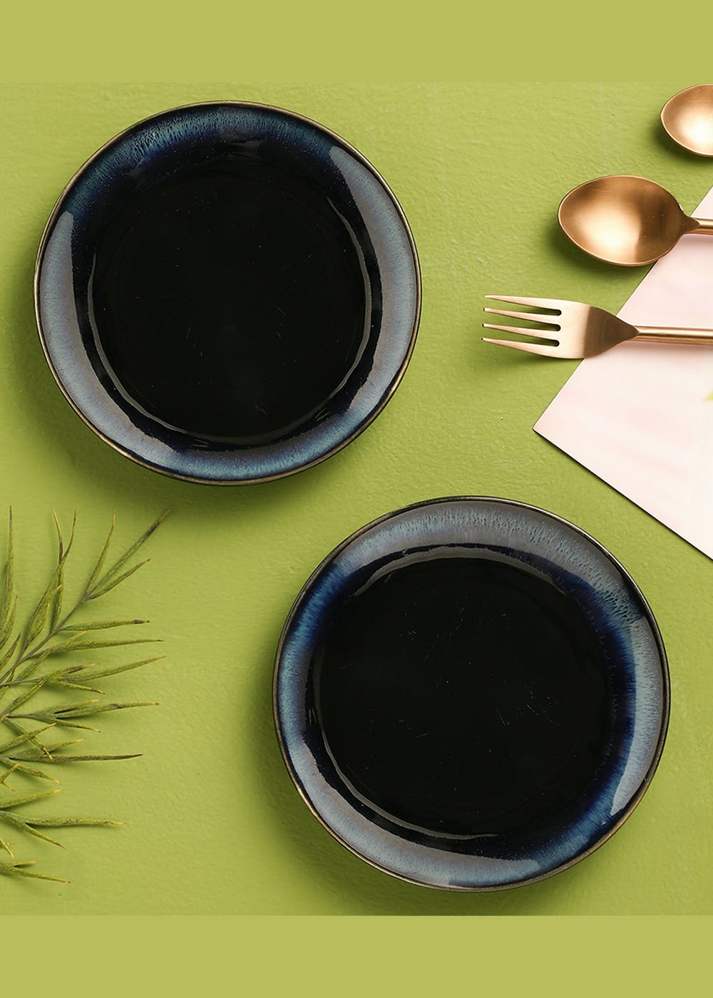 Get Leher Inky Blue Ceramic Dinner Plates/ Full Plates Set Of Two at ...