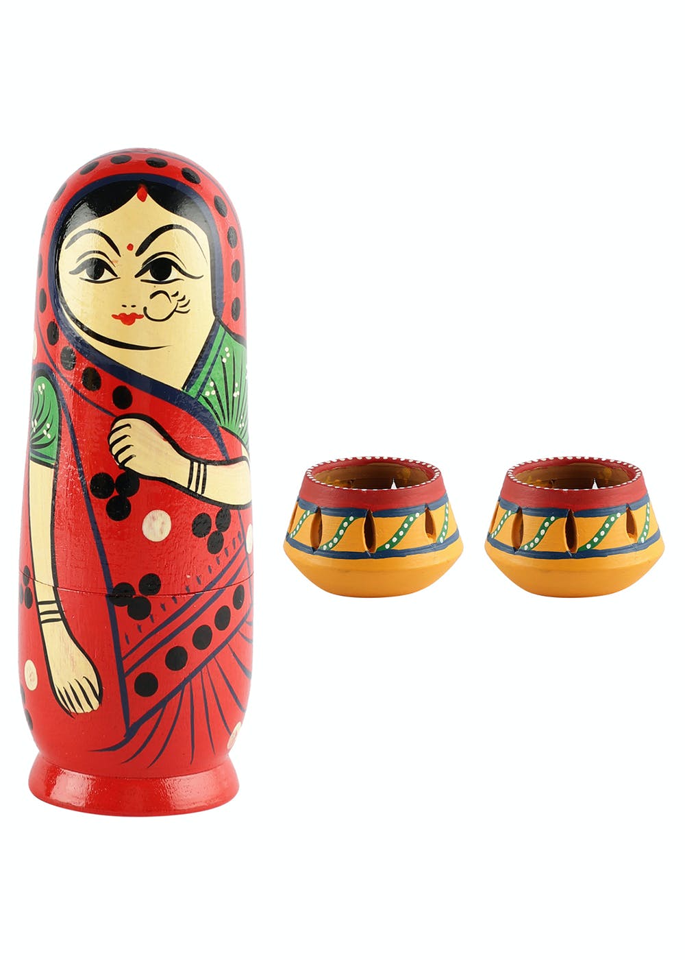 Get Upahaar Hand-Painted Wooden Multicolored Dolls Gift Box at ₹ 1699 ...
