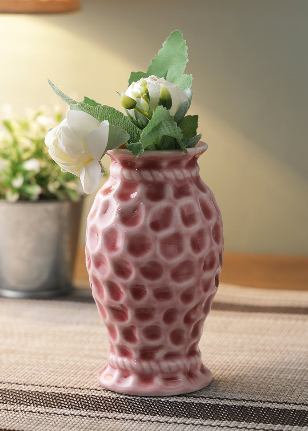 Get Abstract Finish Ceramic Pink Flower Vase at ₹ 799 | LBB Shop