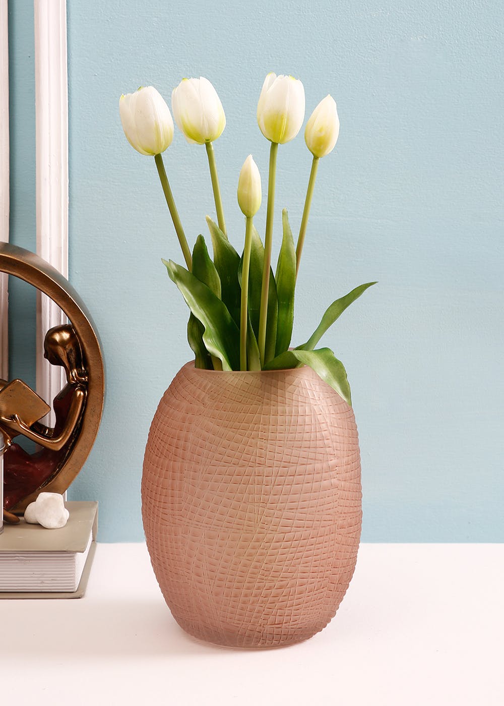 Get Textured Vintage Glass Flower Vase at ₹ 2949 | LBB Shop