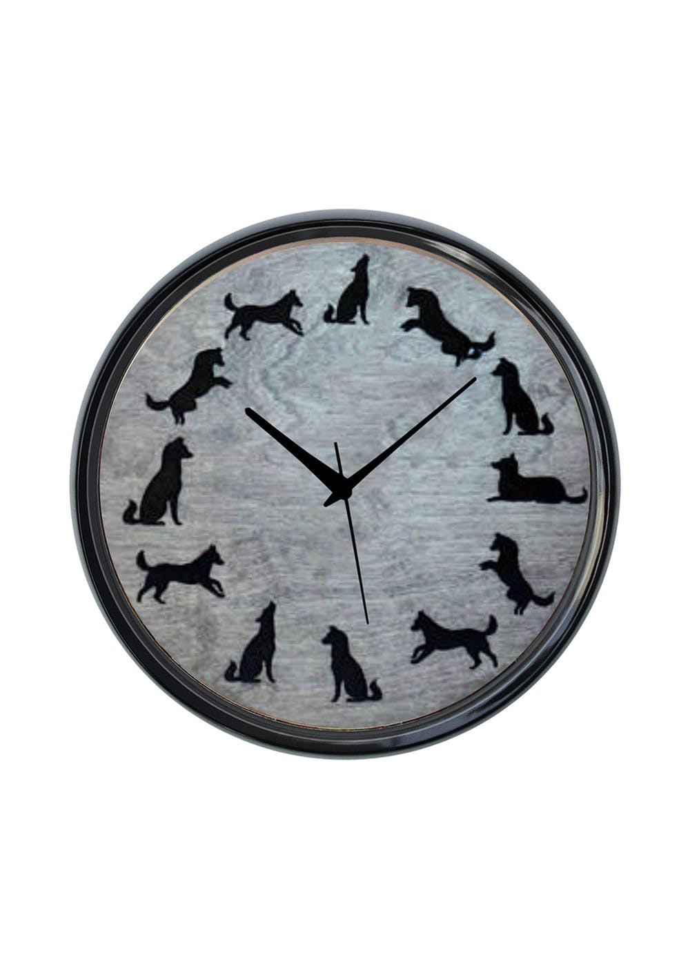 Get Multi Dog Poses Detail Grey Wall Clock at ₹ 689 | LBB Shop