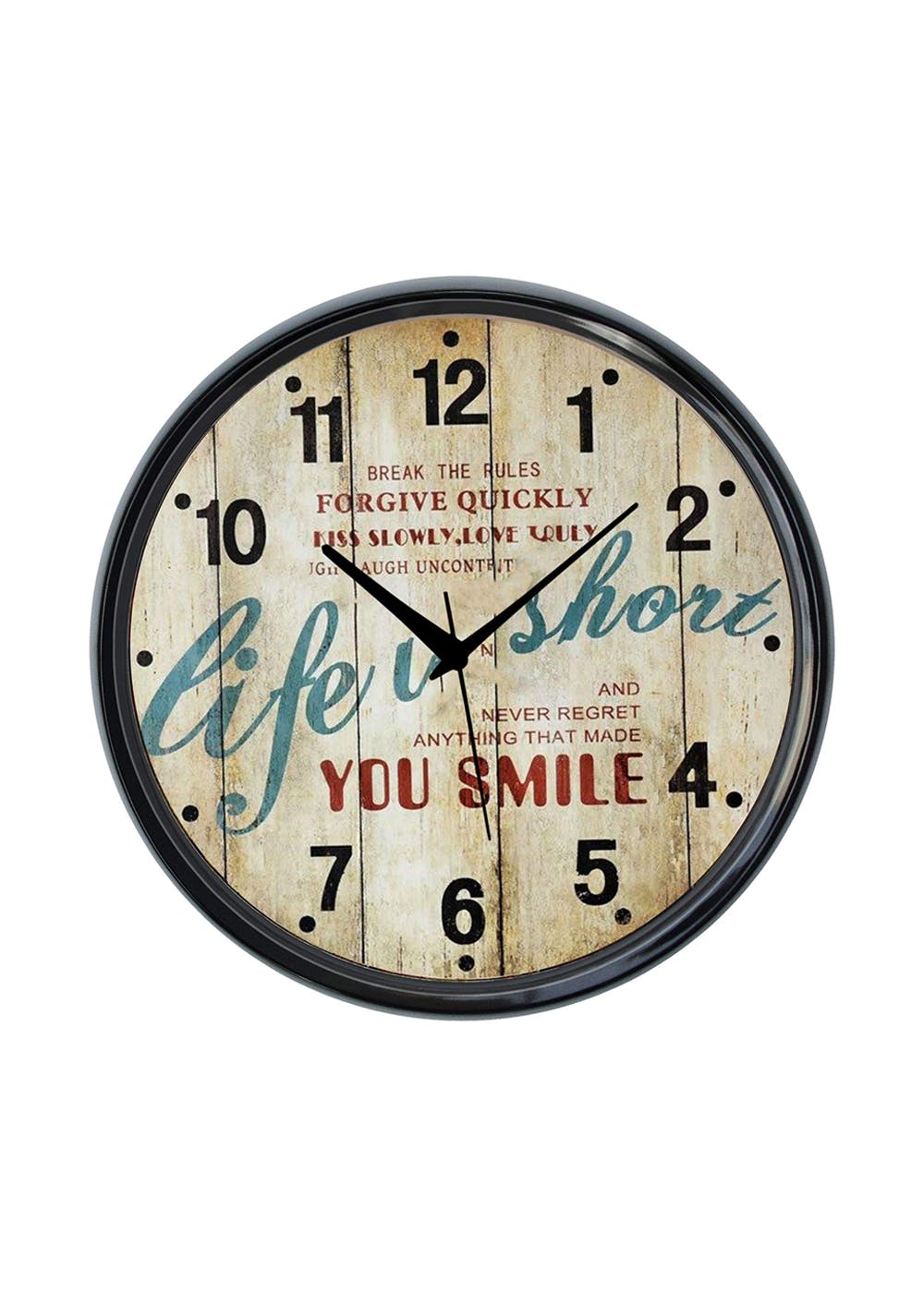 Get Life is Short Graphic Numbered Wall Clock at ₹ 689 | LBB Shop