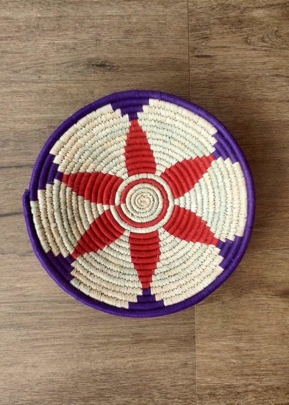 Get Violet and Red Wheel African Wall Basket at ₹ 1000 | LBB Shop