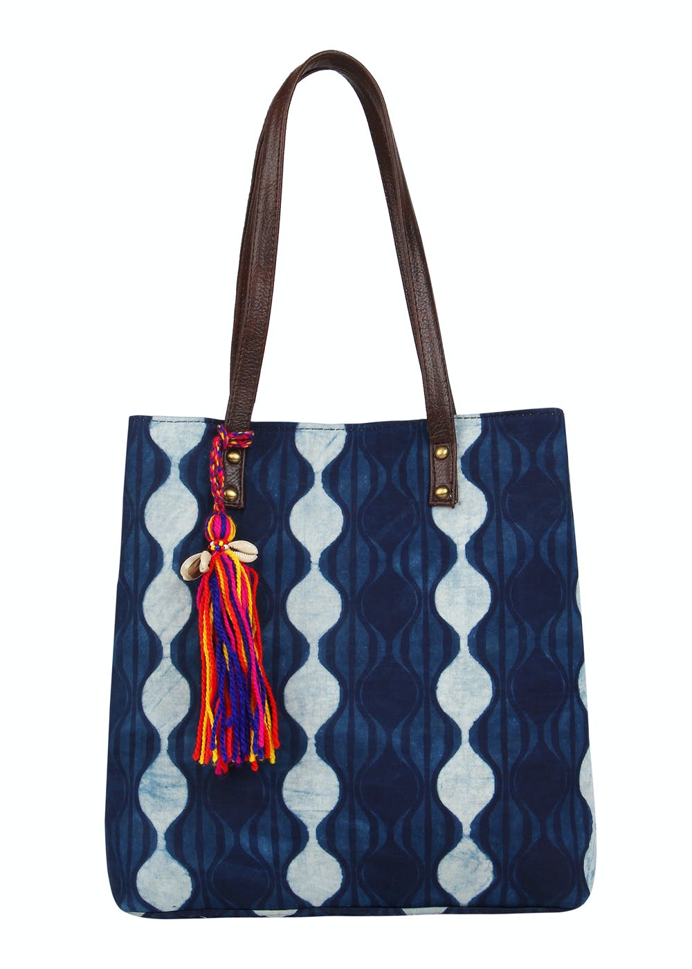 Get Indigo Printed Tassel Charm Handbag at ₹ 599 | LBB Shop