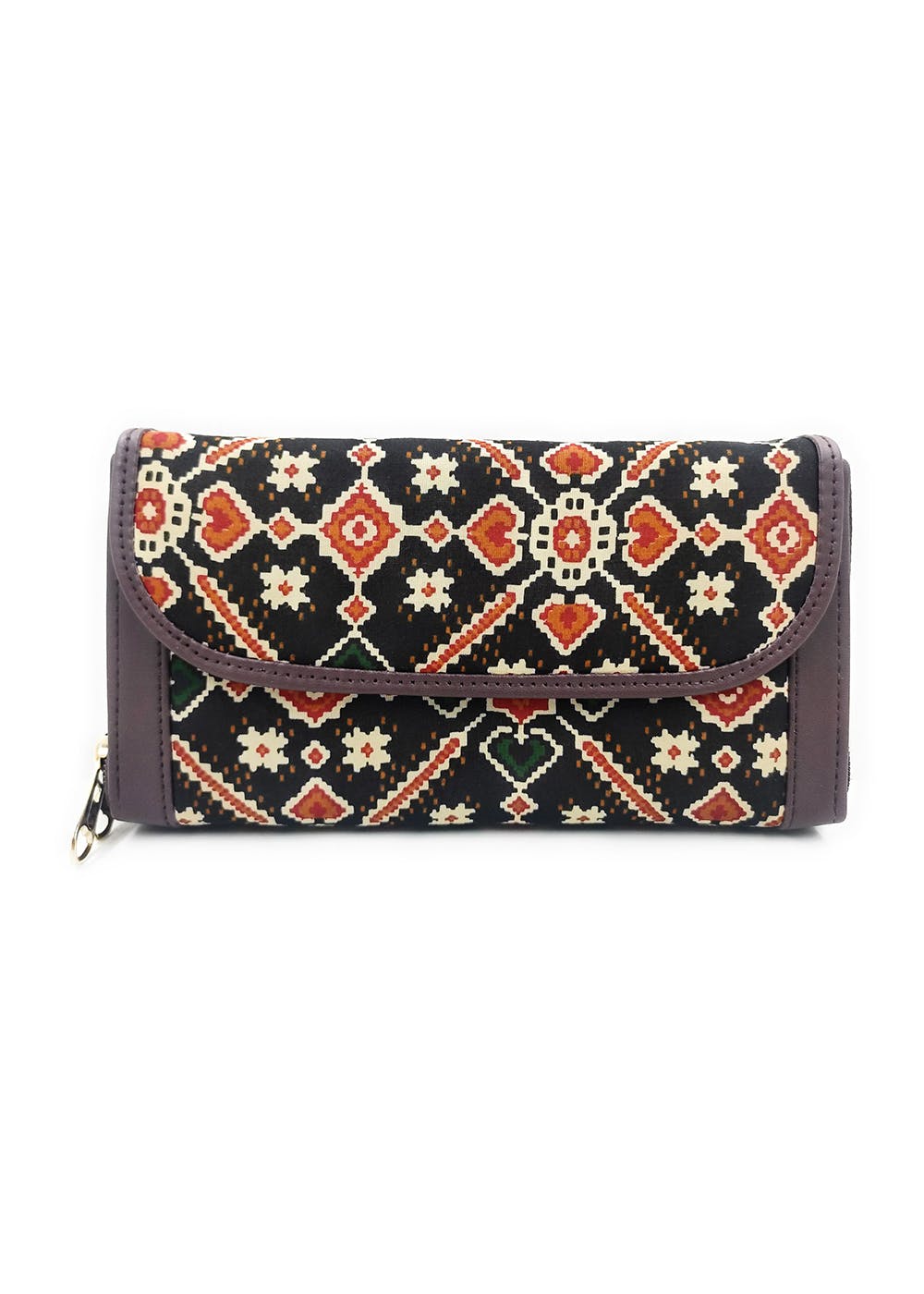 Get Ethnic Printed Detail Black Long Wallet at ₹ 599 | LBB Shop