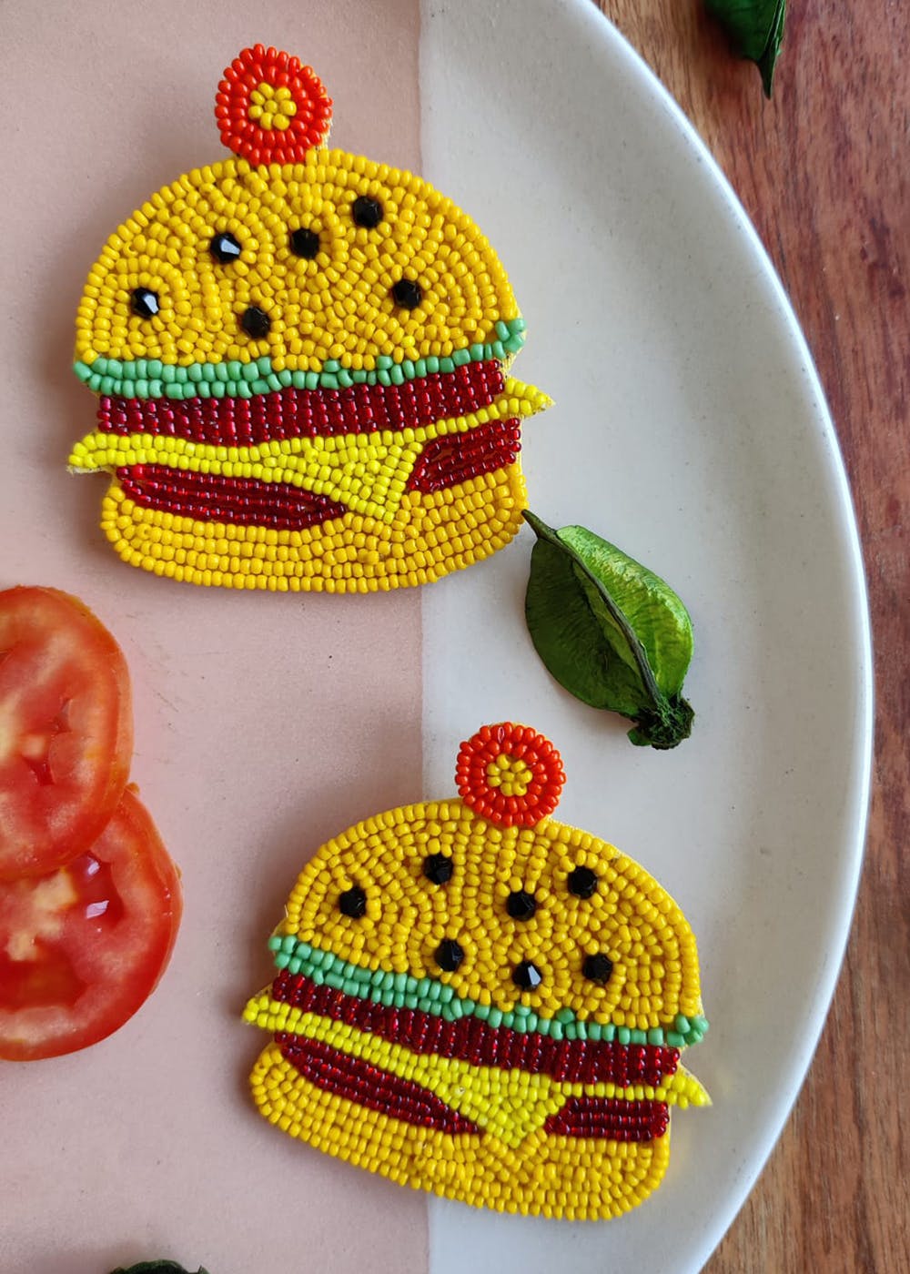 Get Burger Embellished Beaded Earrings at ₹ 650 | LBB Shop