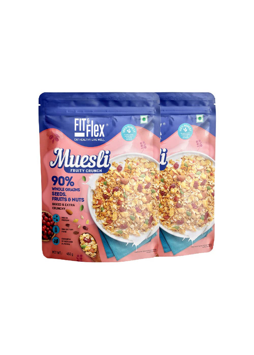 Get Healthy Muesli | Baked & Extra Crunchy | Fruity Crunch | 900 Gm ...