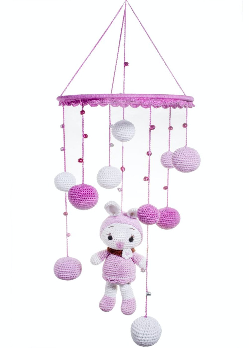 Get Aesthetic Doll Crochet Wind Chimes for Home( Purple & White) at ...