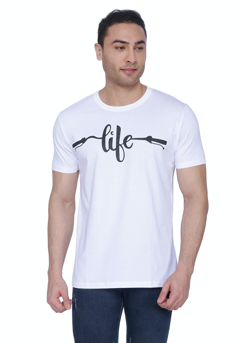 Get "Life" Graphic White T-Shirt at ₹ 349 | LBB Shop