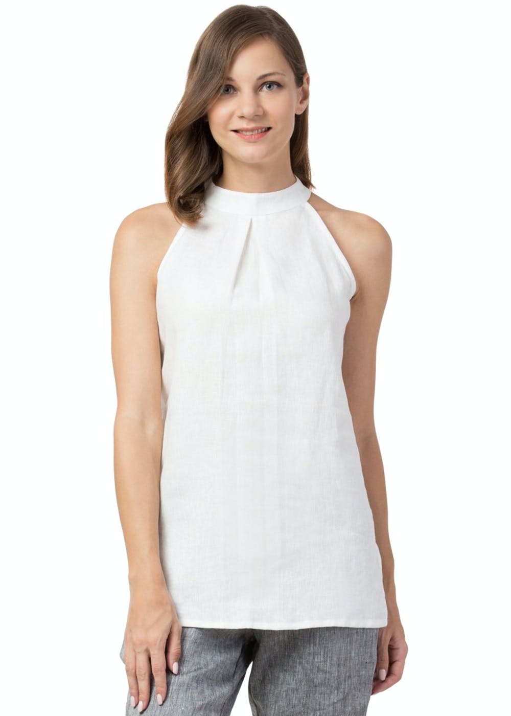 Get Halter Neck Detail White Hemp Top at ₹ 1199 | LBB Shop