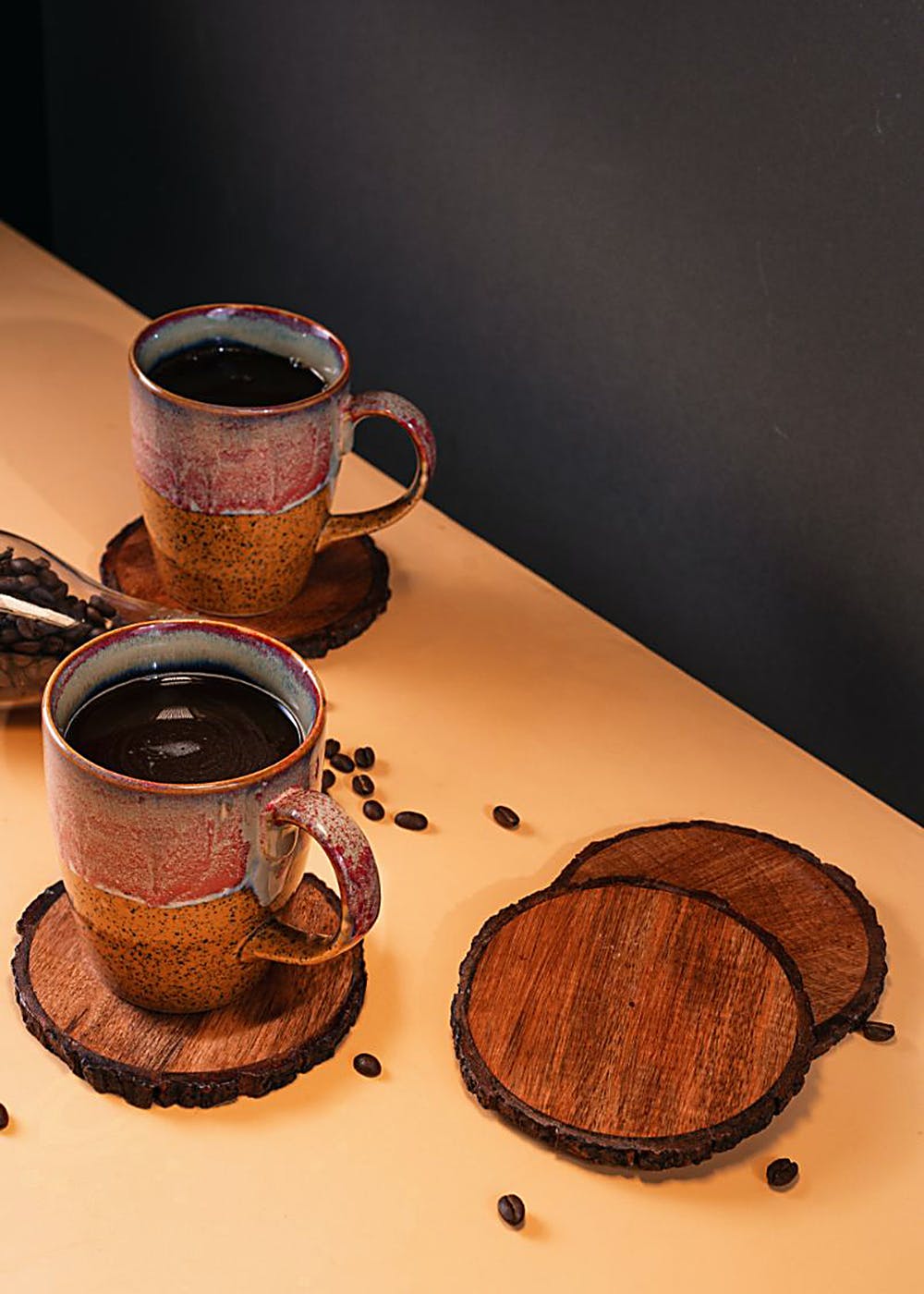 Get Wooden Bark Coasters (Set of 4) at ₹ 850 | LBB Shop
