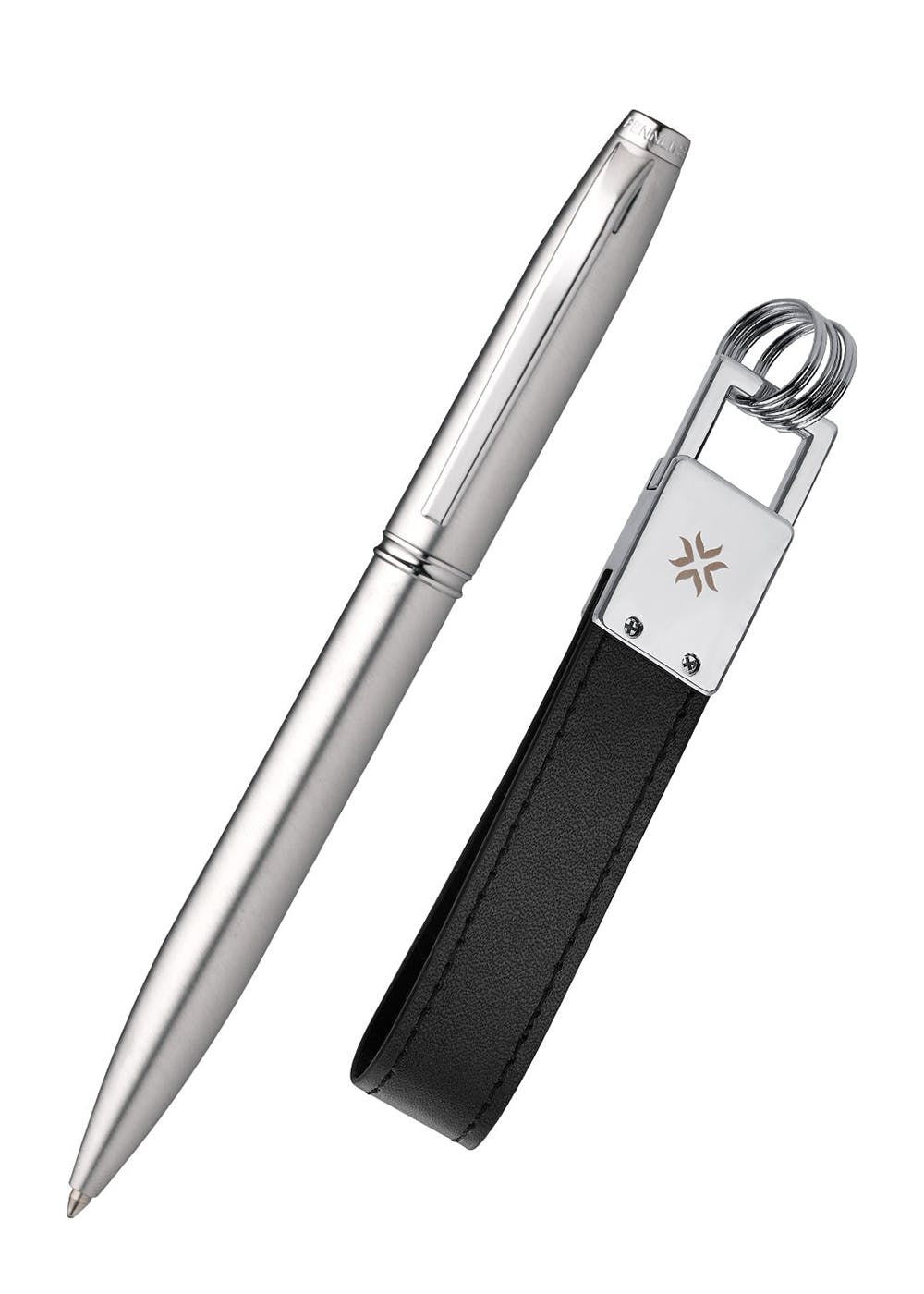 Get Atlas Ballpoint Pen (Brushed Chrome) with Key Ring Gift Set at ...