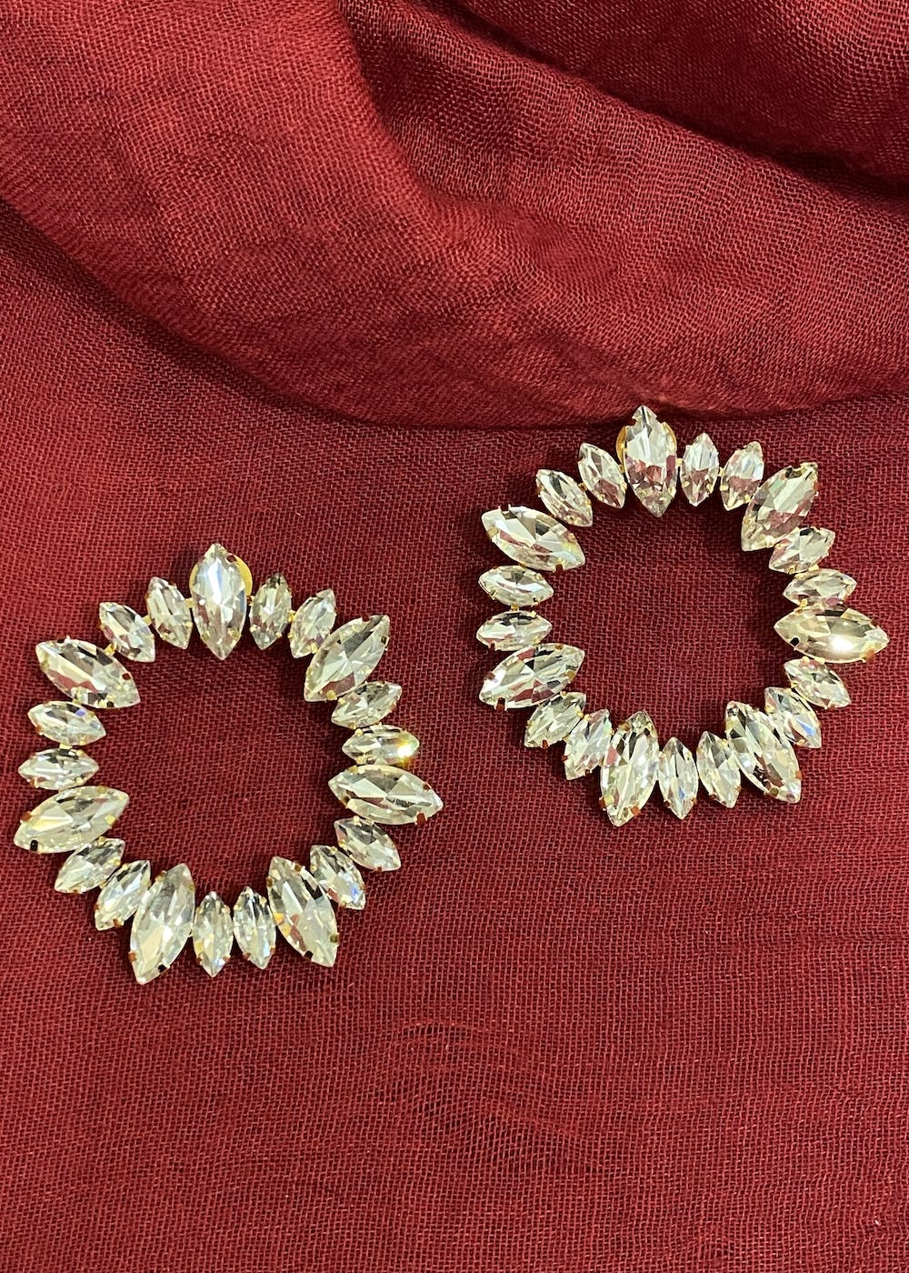 Get Queen Crystal Hoops at ₹ 950 | LBB Shop