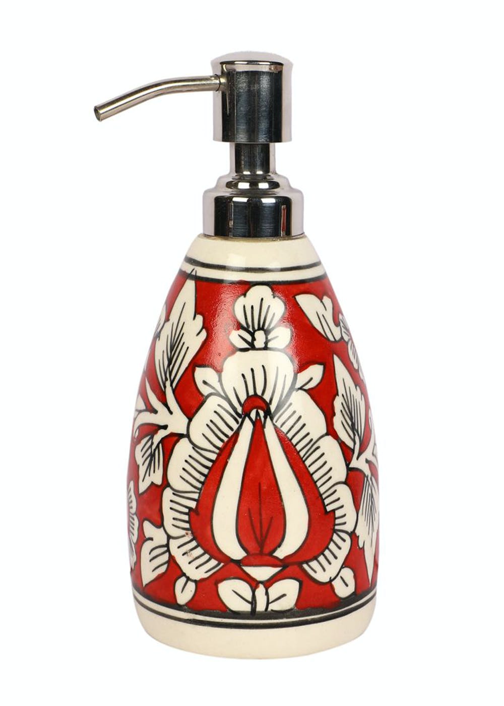Get Red Printed Ceramic Hand Wash Liquid Soap Dispenser at ₹ 599 | LBB Shop