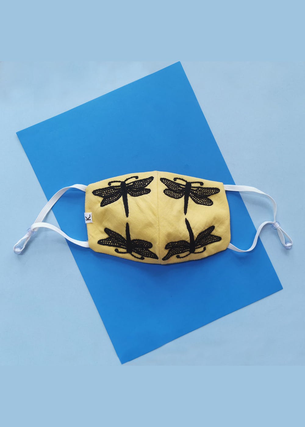 Get Hand Embroidered Yellow Dragonfly Mask at ₹ 599 | LBB Shop