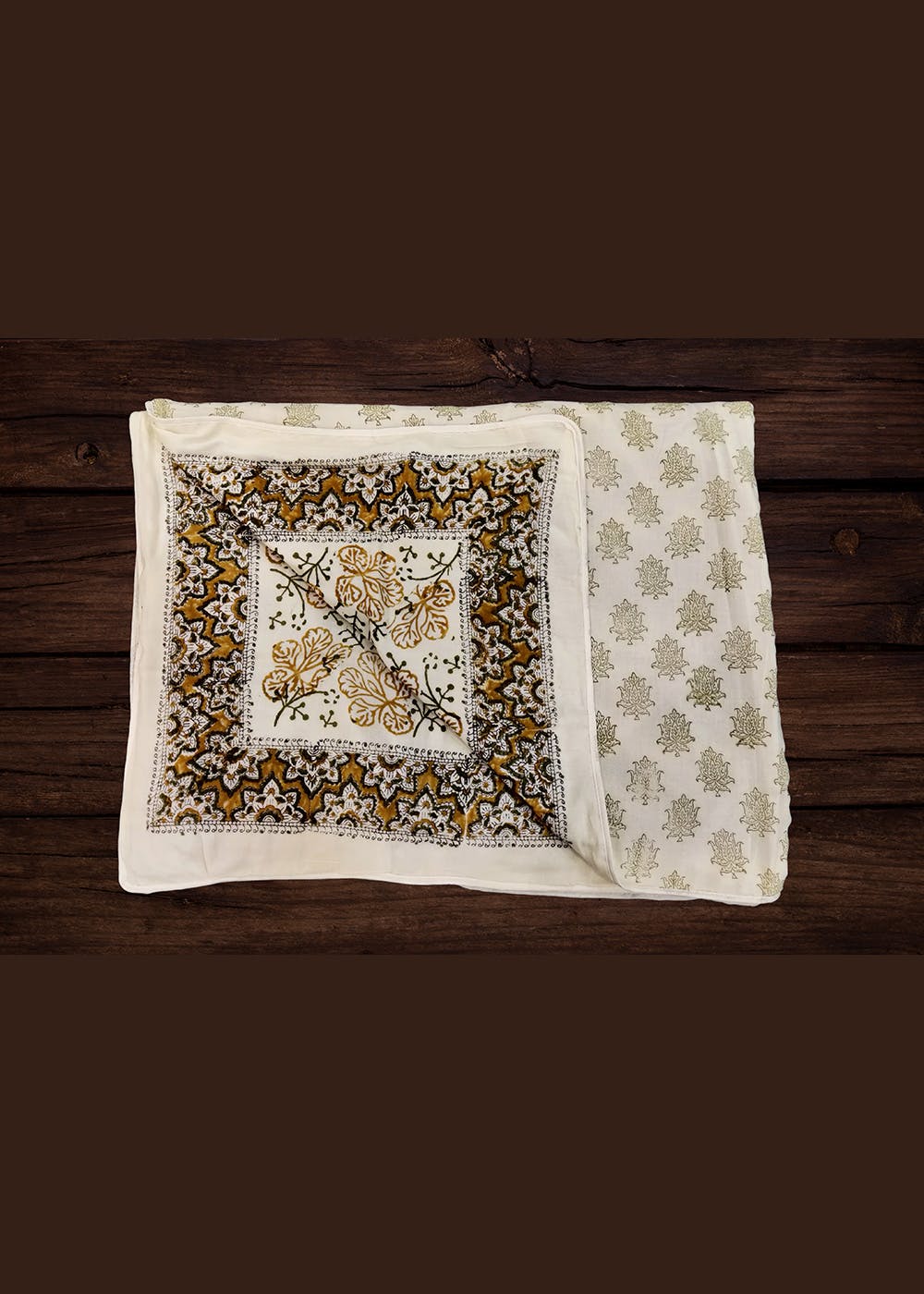 Get Green Yellow Lotus Printed Cotton Single Bed Dohar at ₹ 1045 | LBB Shop