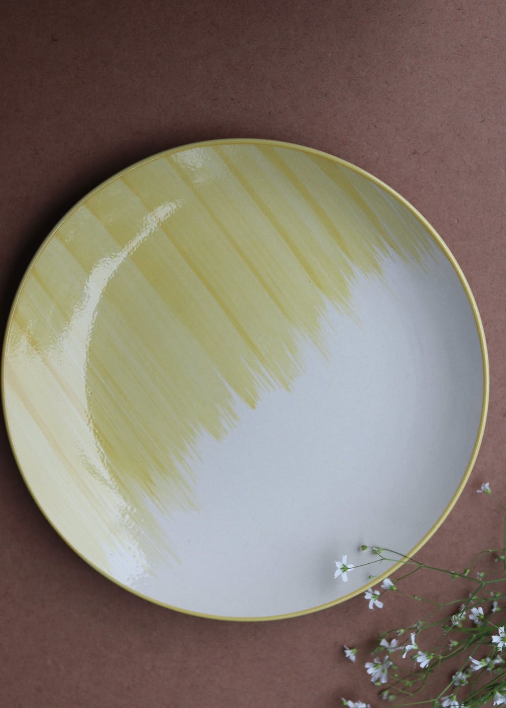 Get Yellow White Dinner Plate - Set of 2 at ₹ 1299 | LBB Shop