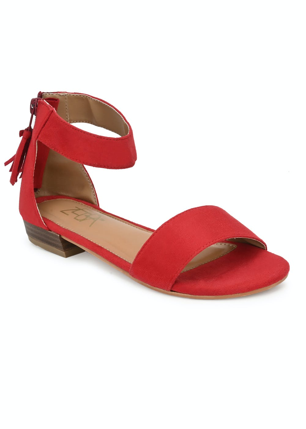 Get Back Zip Detail Red Vegan Leather Ankle Tie Sandals at ₹ 800 | LBB Shop