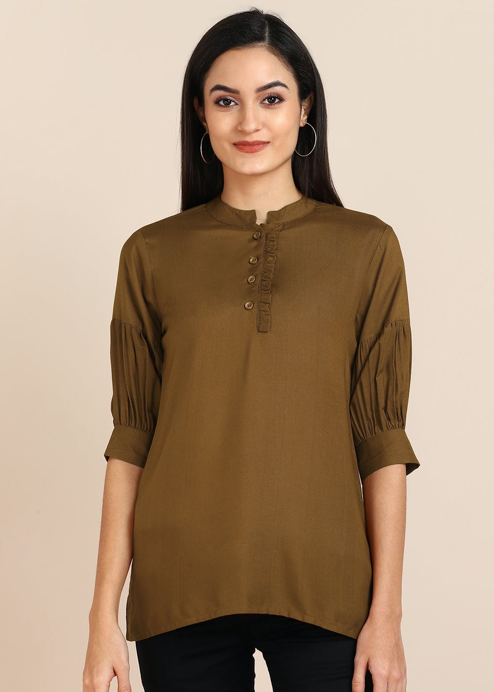 Get Brown Solid Top at ₹ 740 | LBB Shop