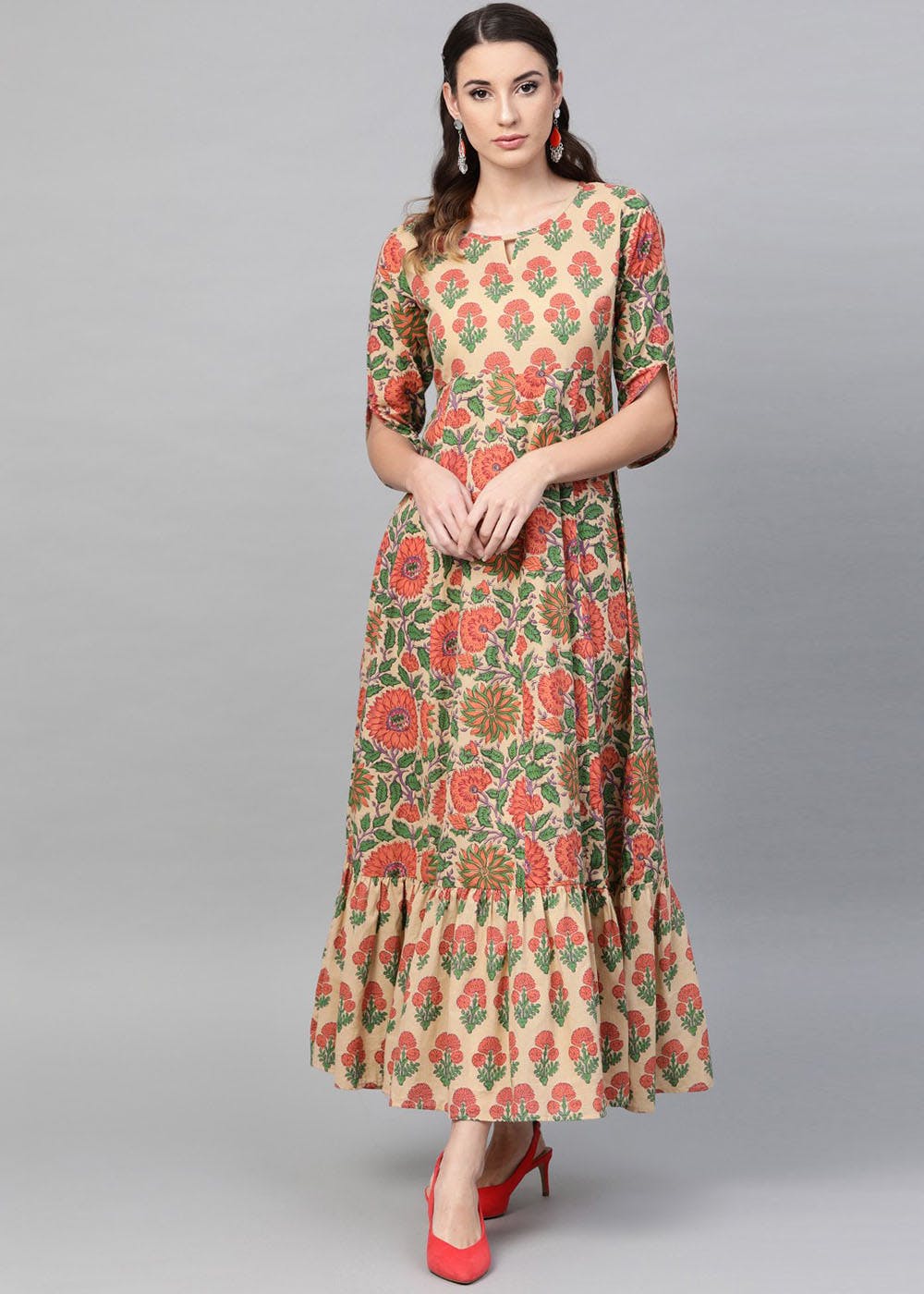 Get Floral Gathered Hem Dress at ₹ 1399 | LBB Shop