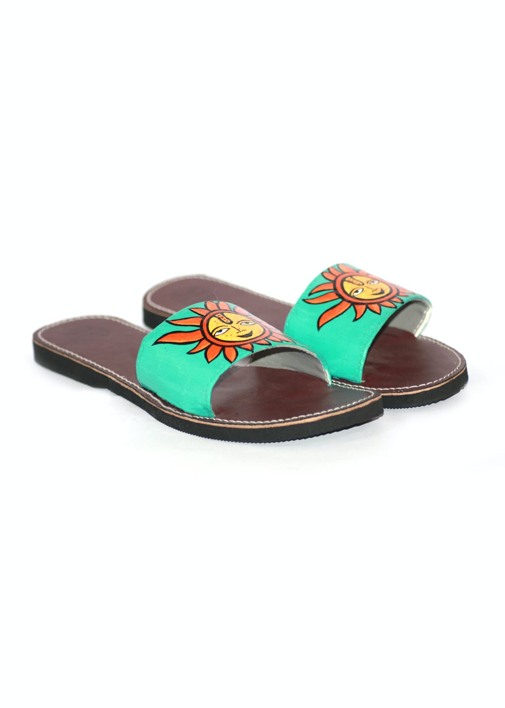 Get Ethnic Sunm Printed Teal Slides at ₹ 999 | LBB Shop